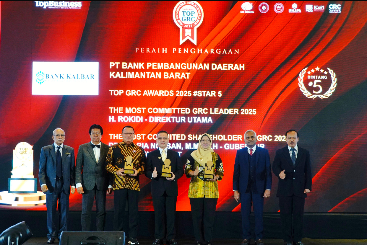 Bank Kalbar Ukir Sejarah, Raih Predikat Tertinggi TOP GRC Awards 2025 – PRUDENSI